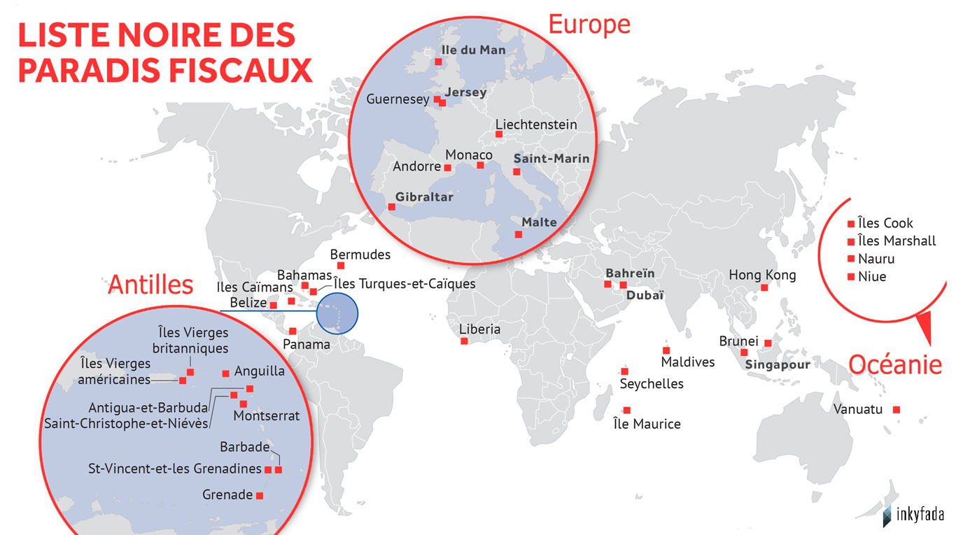 La carte des paradis fiscaux - Journal Essentiel